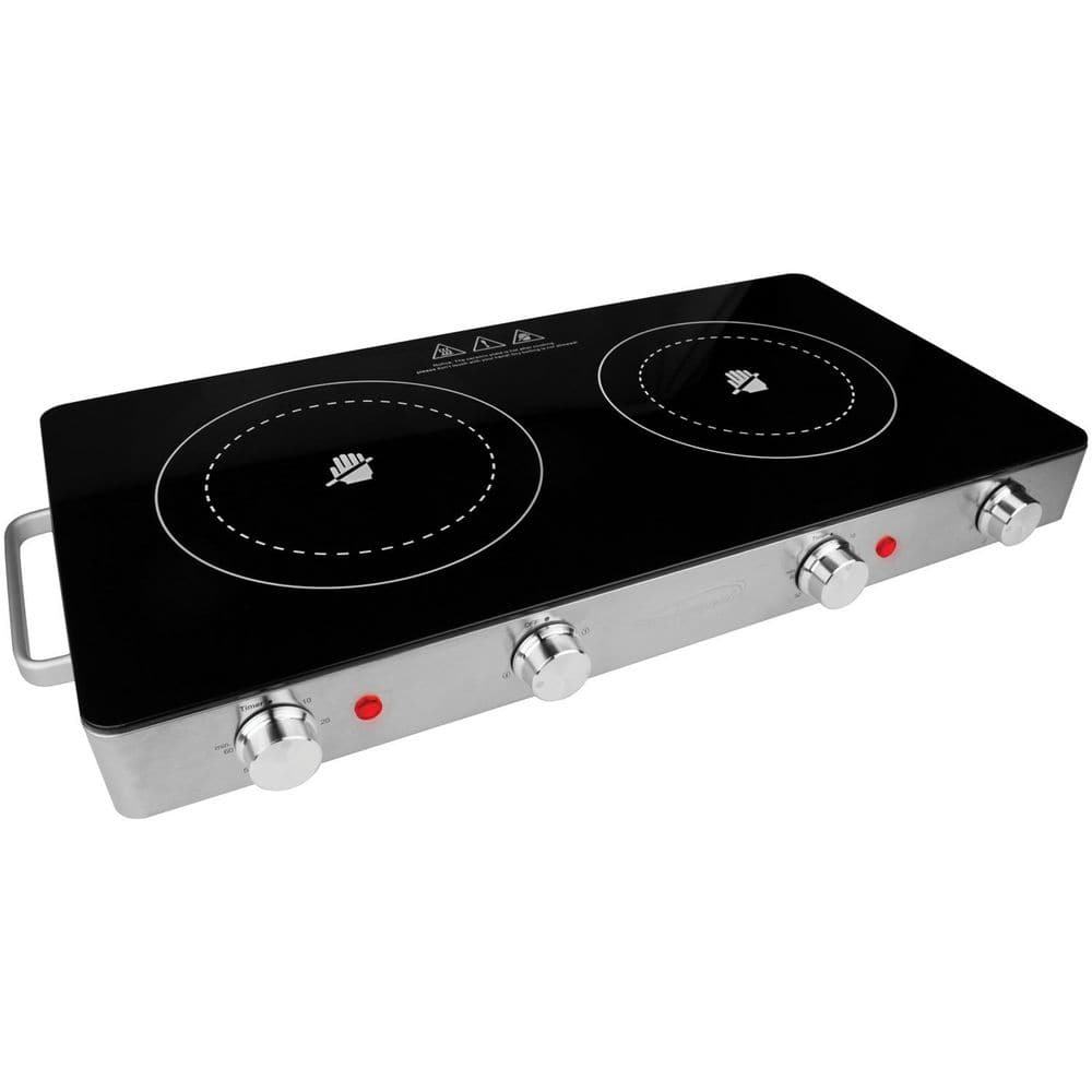 Brentwood Select Double Burner 24 in. Black Infrared Electric ...