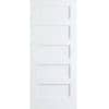 Kimberly Bay 24 in. x 80 in. White 5-Panel Shaker Solid Core Wood ...