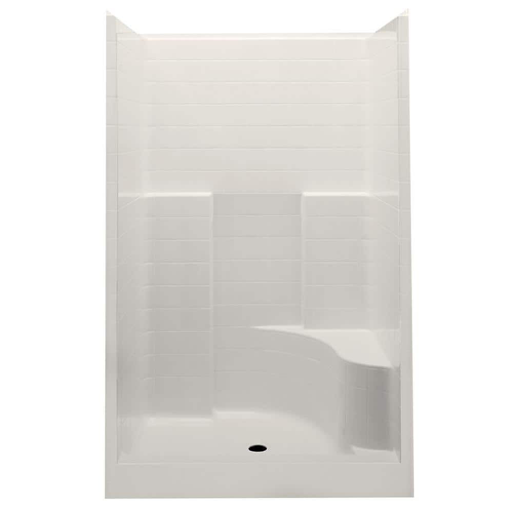 Aquatic Everyday Smooth Tile 48 in. x 34.9 in. x 76 in. 1-Piece Shower ...