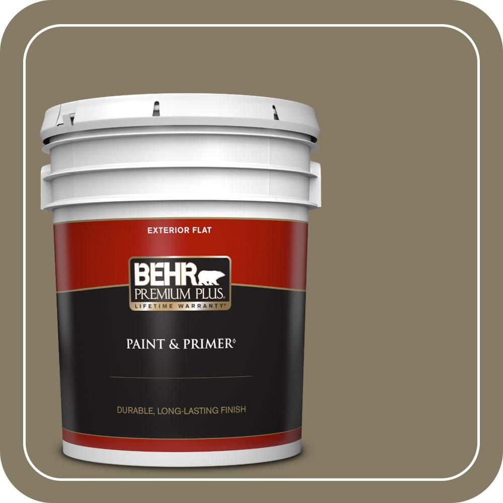 BEHR PREMIUM PLUS 5 gal. #PPU8-24 Deserted Island Flat Exterior Paint ...