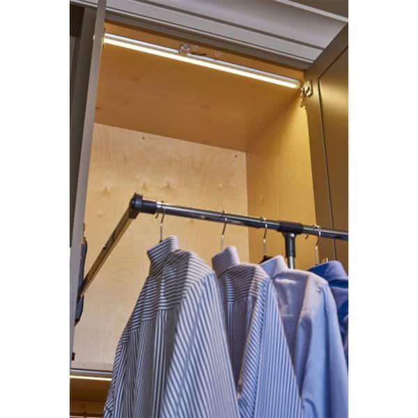 Rev-A-Shelf Chrome 26 in. to 35 in. W Adjustable Pull Down Hanging ...
