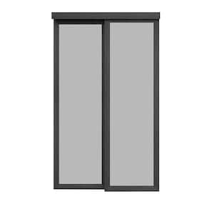 TRUporte VersaStyle 72 in. x 80-1/2 in Black Wood Grain MDF Sliding ...