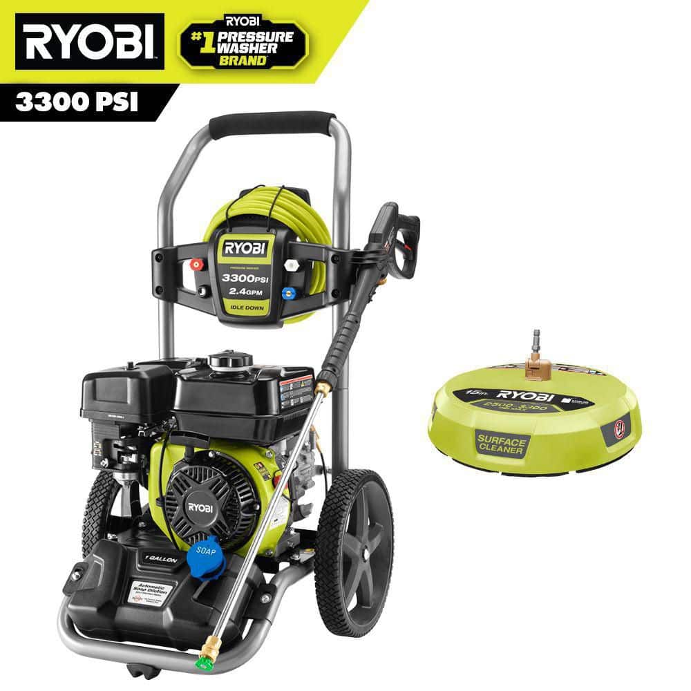 RYOBI 3300 PSI 2.4 GPM Cold Water Gas Pressure Washer with 212cc Engine ...