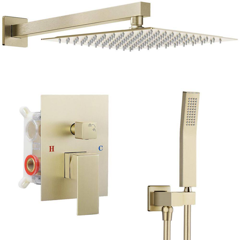 AKLFGN Single Handle 2-Spray Square Shower Faucet Bathroom Shower Combo ...