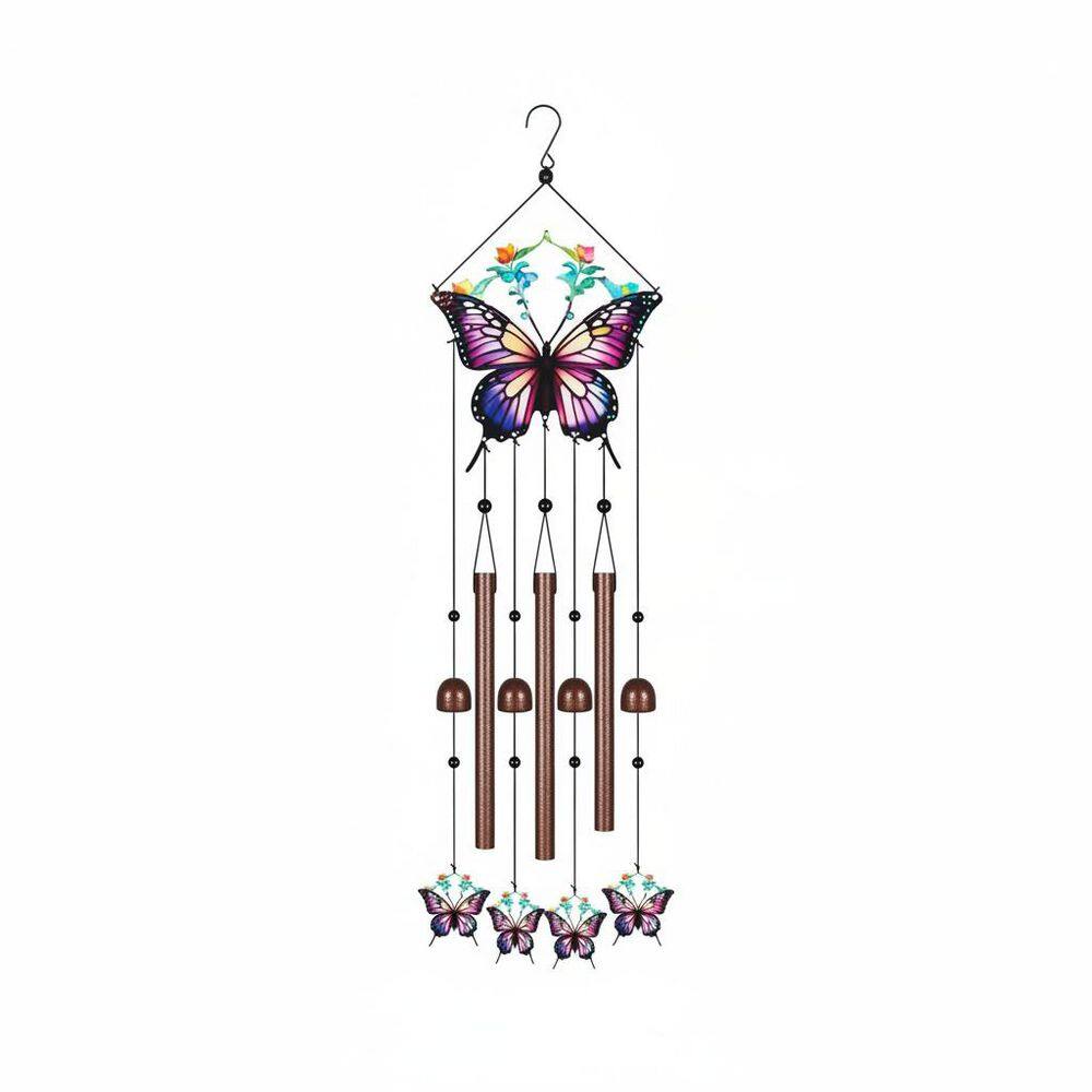 Metal Butterfly Wind Chimes for Outdoor Decor YNLIN343 - The Home Depot