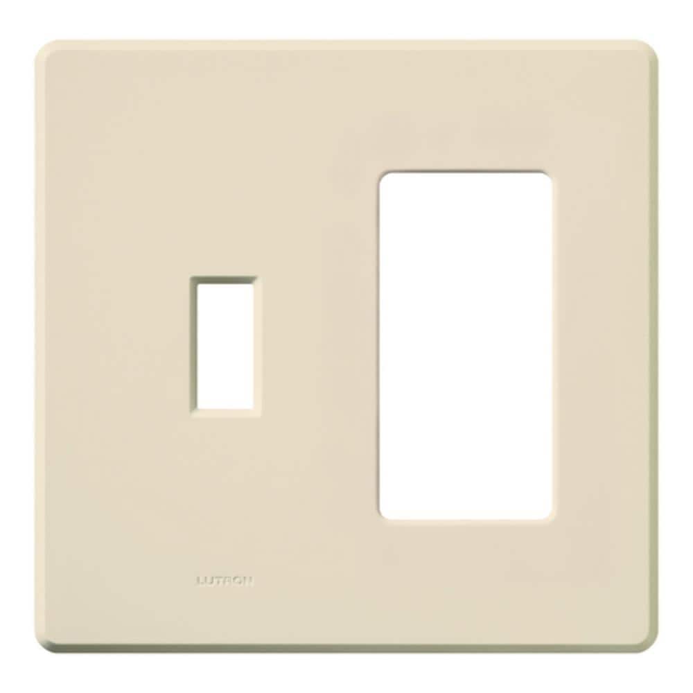 Lutron Fassada 2-Gang White 1-Toggle / 1-Decorator / Rocker Plastic ...