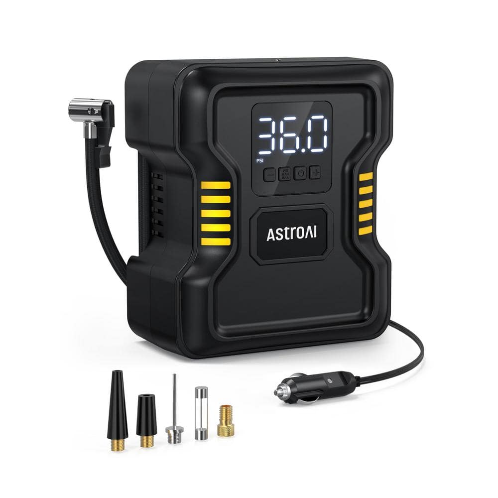 AstroAI Portable Tire Inflator 150PSI 12-Volt DC Air Compressor with Digital Pressure Gauge Air ...
