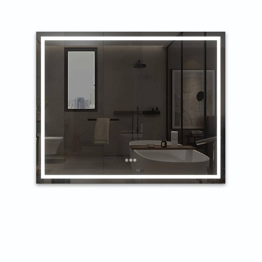 Andrea 48 in. W. x 60 in. H Large Rectangular Frameless High Lumen LED ...