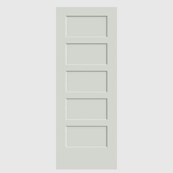 Masonite 30 in. x 80 in. 5-Panel Bayshore Single Bore Hollow Core Ultra ...