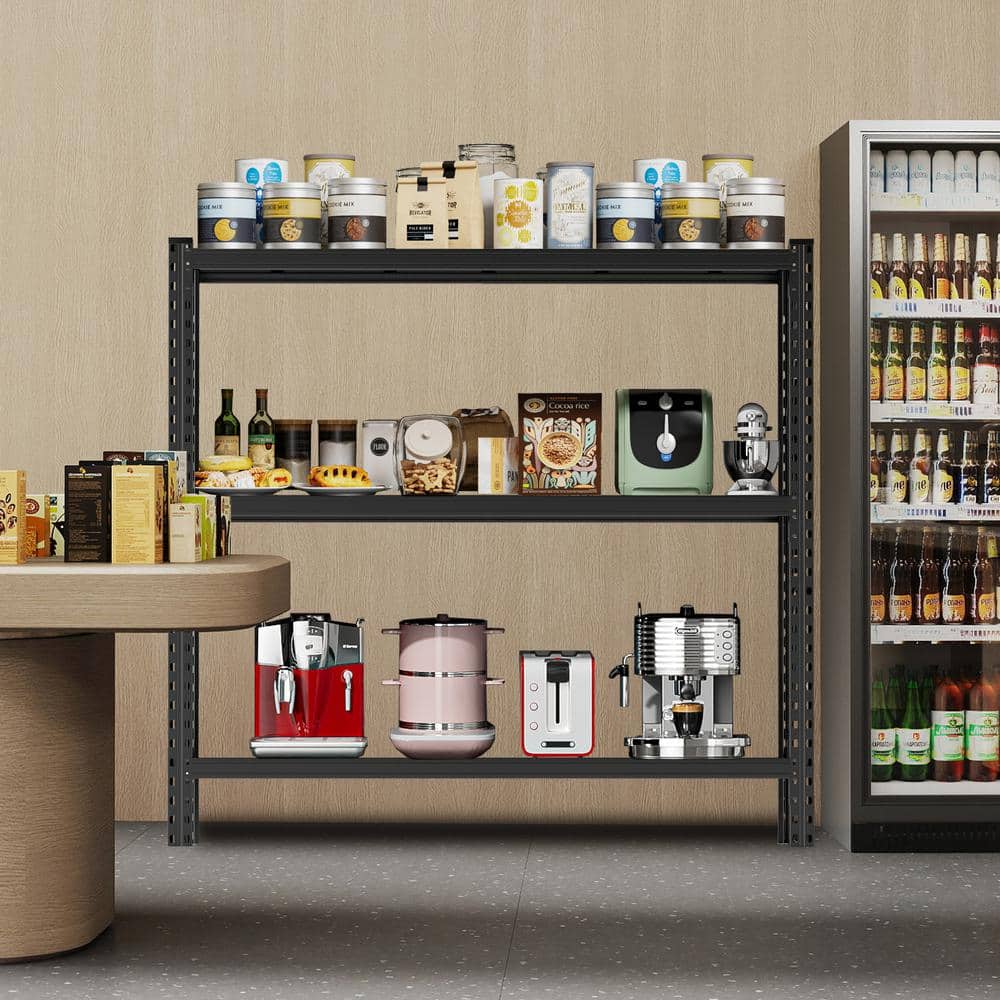 Tileon 3-Tier Industrial Shelving Rack - 63 in. Heavy Duty Steel ...