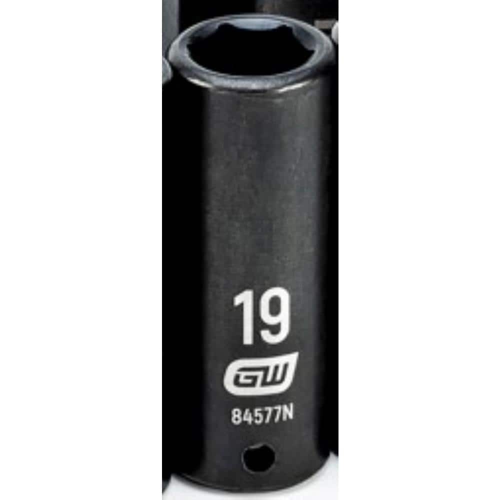 GEARWRENCH 1/2 in. Drive 6 Point Metric Deep Impact Socket 19 mm 84577N ...