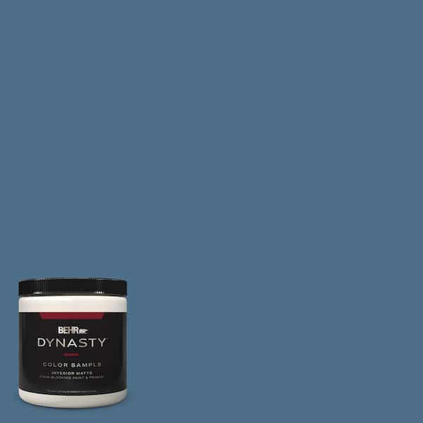 BEHR DYNASTY 8 oz. #570D-6 Neptune Blue Matte Stain-Blocking Interior ...