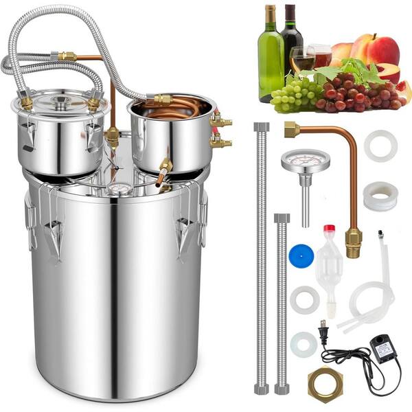 SKYSHALO Alcohol Still 13.2 Gal. Stainless Steel Water Copper Tube Home ...