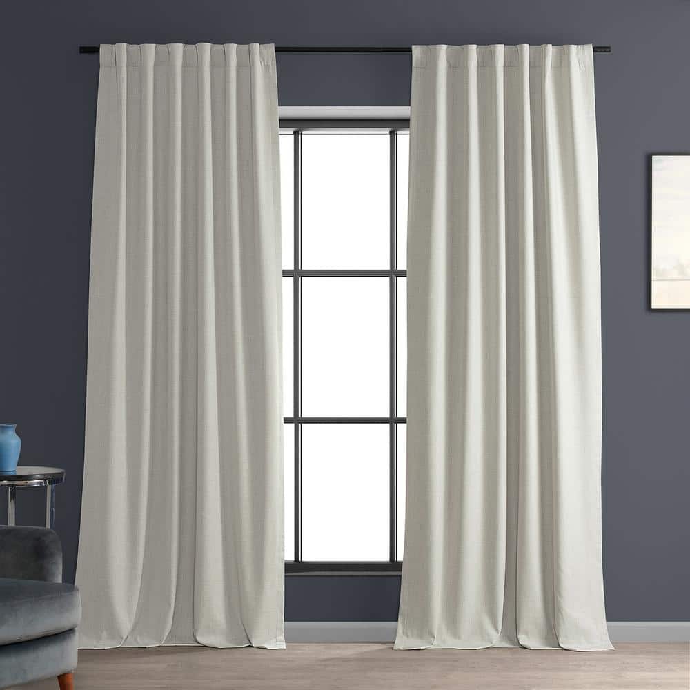 Exclusive Fabrics & Furnishings Warm White Performance Linen 50 in. W x ...