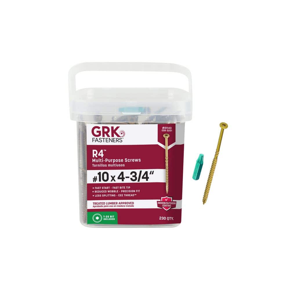 GRK Fasteners #10 x 4-3/4 in. Star Drive Round Head R4 Multipurpose ...