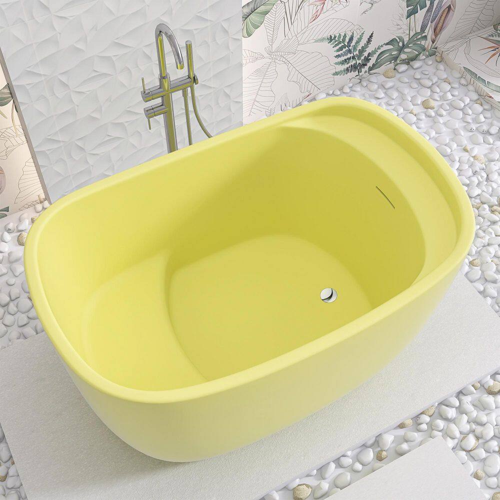 Zeafive Yam 47 in. x 31.5 in. Acrylic Freestanding Soaking Bathtub ...