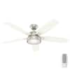 Hunter Channelside 52 in. LED Indoor/Outdoor Matte Nickel Ceiling Fan ...