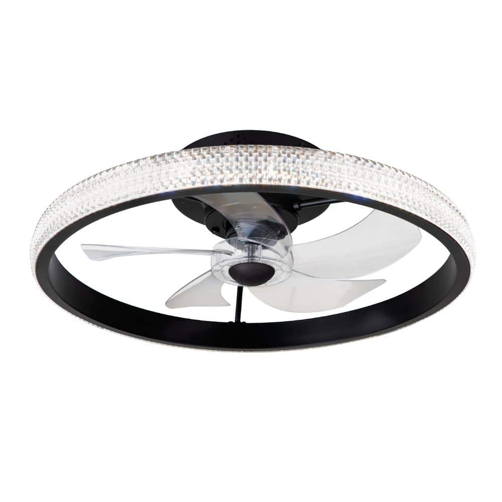 Tivleed 11.02 in. Indoor Yellow Bohemian Cage Ceiling Fan, Low Profile ...