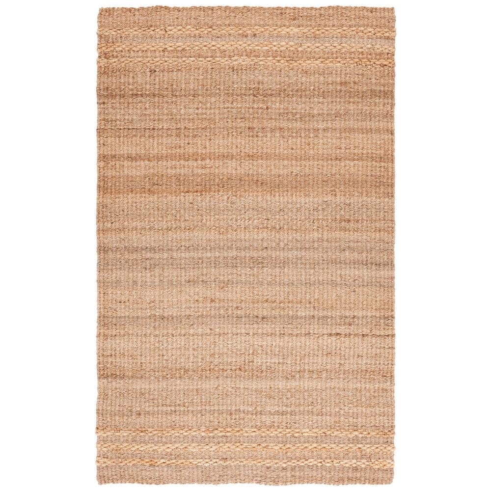 SAFAVIEH Natural Fiber Beige 6 ft. x 9 ft. Woven Border Area Rug NF191A ...