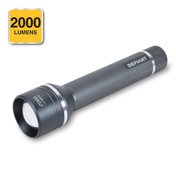 Defiant 2000 Lumen LED Slide-to-Focusing Aluminum Flashlight-9AA 90706 ...