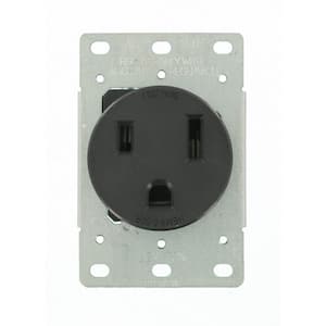 Leviton 30 Amp 125-Volt/250-Volt Shallow Single Flush Mounted Outlet ...