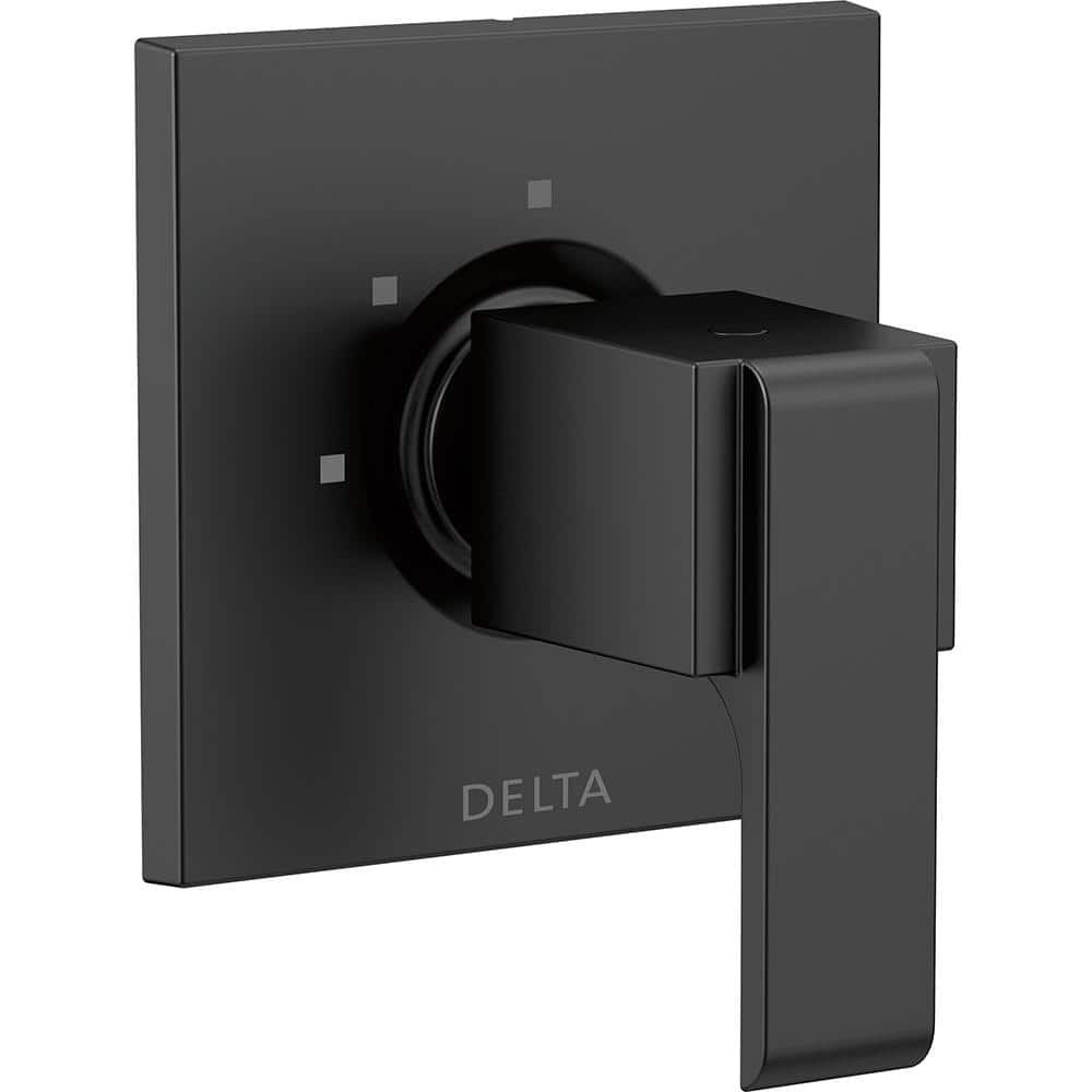 Delta Ara 1-Handle Wall Mount Diverter Trim Kit in Matte Black (Valve ...