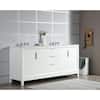 Water Creation Elizabeth 72 in. Pure White With Carrara White Marble ...