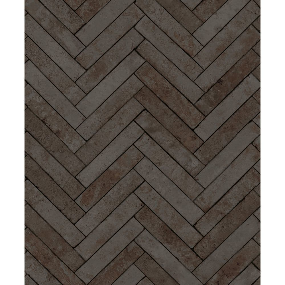 Bricks and More Collection Anthracite Black Herringbone Brick Matte ...