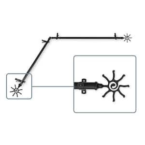 Sole Corner Window Curtain Rod 13/16 inch dia. 120-170" - Black H4860 ...