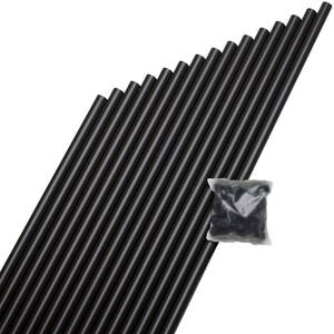 Pegatha 32-1/4 in. x 1 in. Black Aluminum Face Mount Deck Railing ...