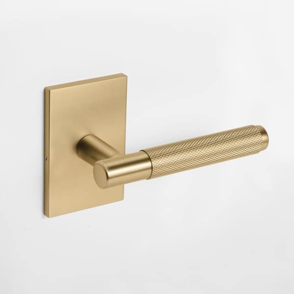 McBowery Taylor Champagne Gold Modern Knurled Interior Door Handle ...