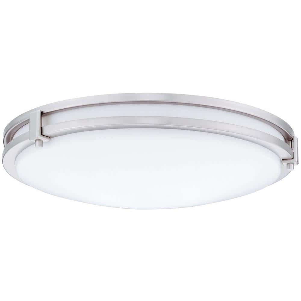 Lithonia Lighting Saturn 1-Light Brushed Nickel Fluorescent Ceiling ...