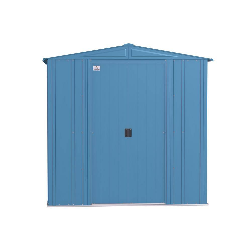 Arrow 6 ft. x 6 ft. Blue Metal Storage Shed With Gable Style Roof 34 Sq ...
