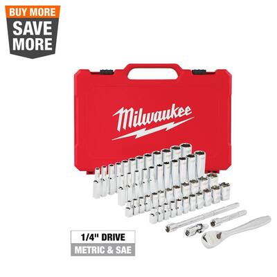 Milwaukee 3/8 in. and 1/2 in. Drive SAE/Metric Ratchet and Socket Mechanics Tool Set (103-Piece ...