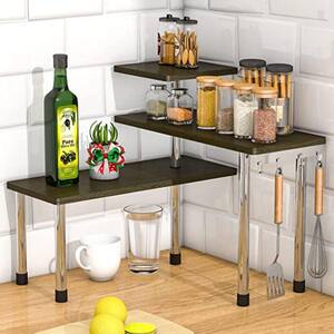 Dyiom Kitchen Countertop Organizer Corner Shelf 3 Tier Bathroom Storage ...