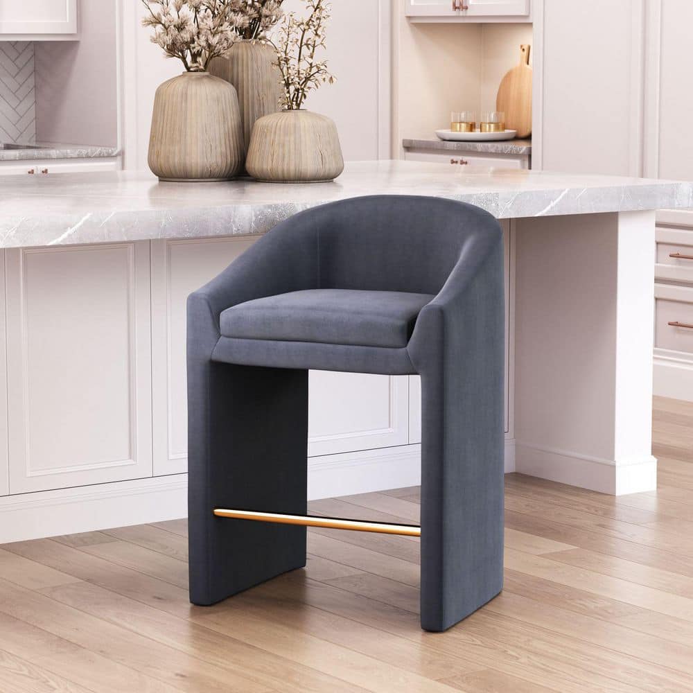 HOME IMPORTS EMPORIUM 18.6 in. H Midnight Gray Finish High Back Metal ...