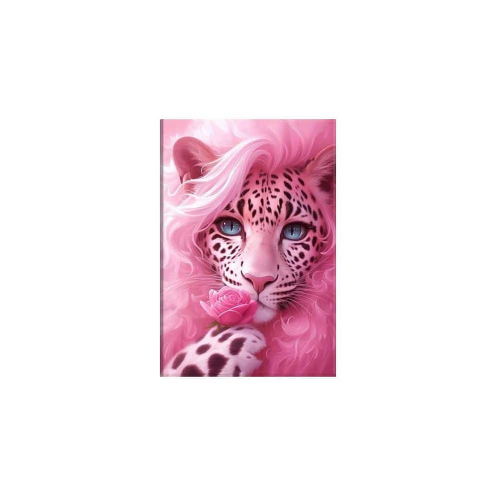 Whimsical Pink Mother Leopard Canvas Wall Art Fashionable, Beautiful ...