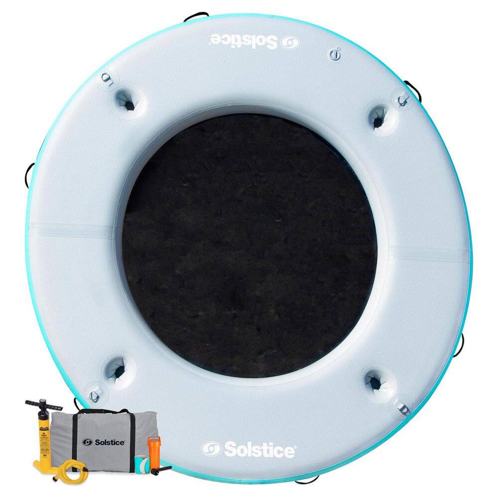 Solstice Original Inflatable Mesh Dock Floating 8 ft. Round Water Mat ...