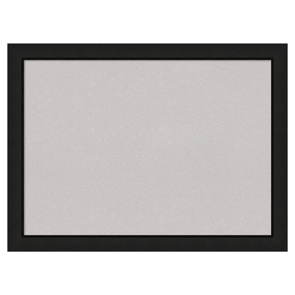 Amanti Art Midnight Black Narrow Wood Framed Grey Corkboard 31 in. x 23 ...