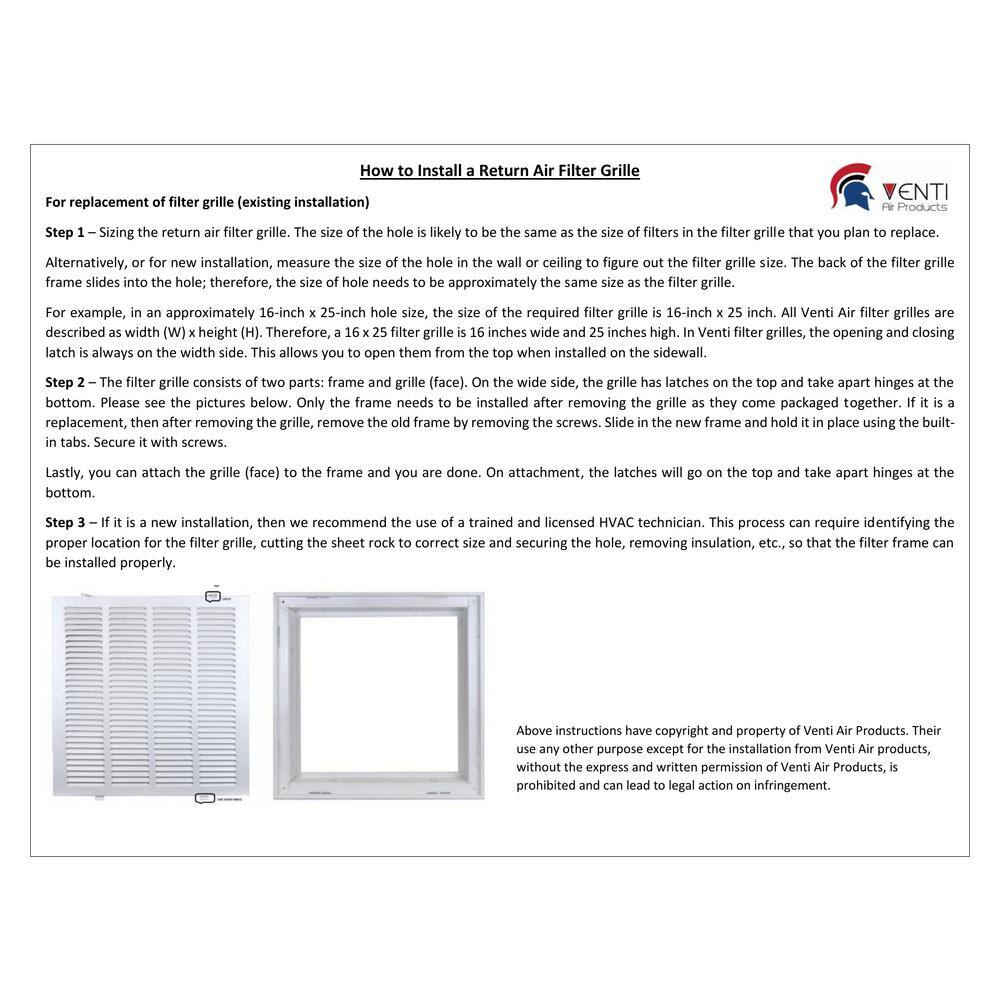 20 in. x 16 in. High Return Air Filter Grille with MERV 11 Filter Pre ...