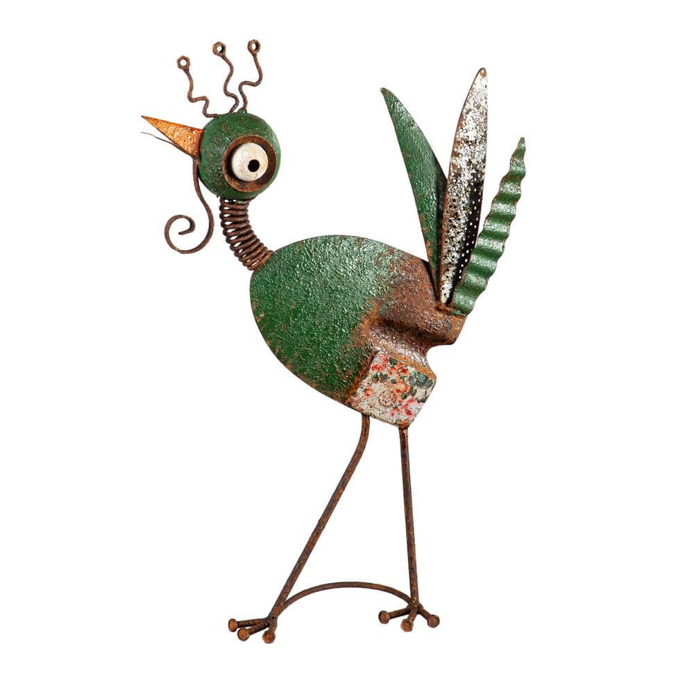 Evergreen Enterprises 19 in. Rustic Metal Chicken with Spring Neck ...
