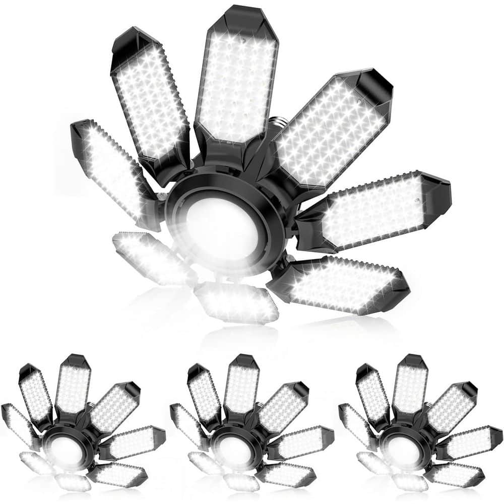 Lukyamzn 250W 25000-Lumens LED Garage Ceiling Light with 8-Deformable ...