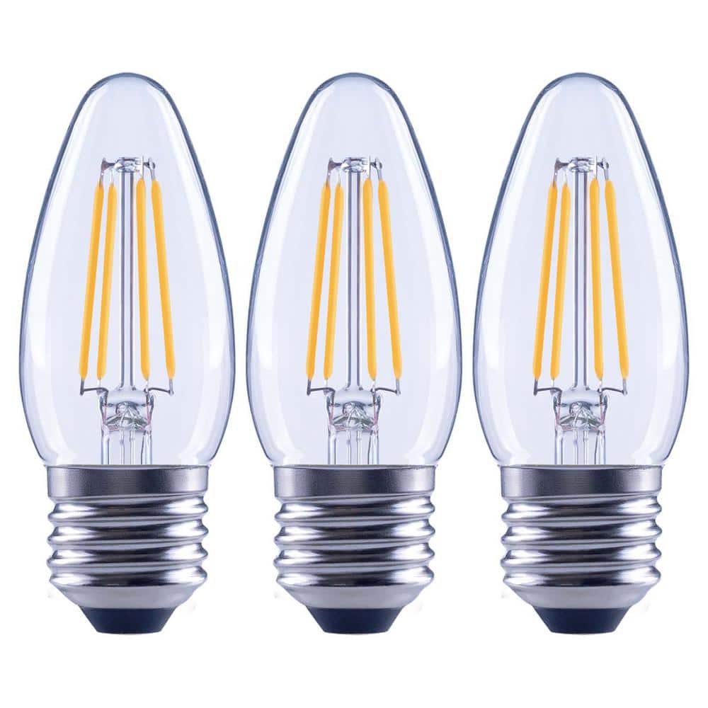 EcoSmart 60- -Watt Equivalent B11 Dimmable Blunt Tip Candle Clear Glass ...