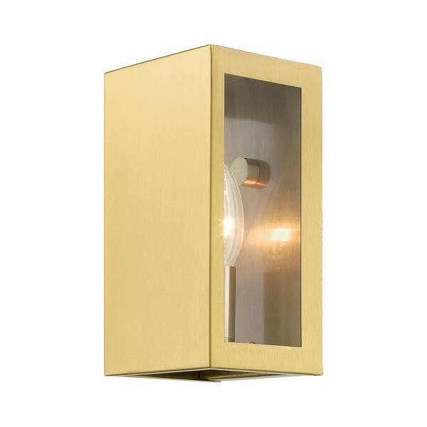 AVIANCE LIGHTING Chamberlain 8.5 in. 1-Light Satin Gold Outdoor ...