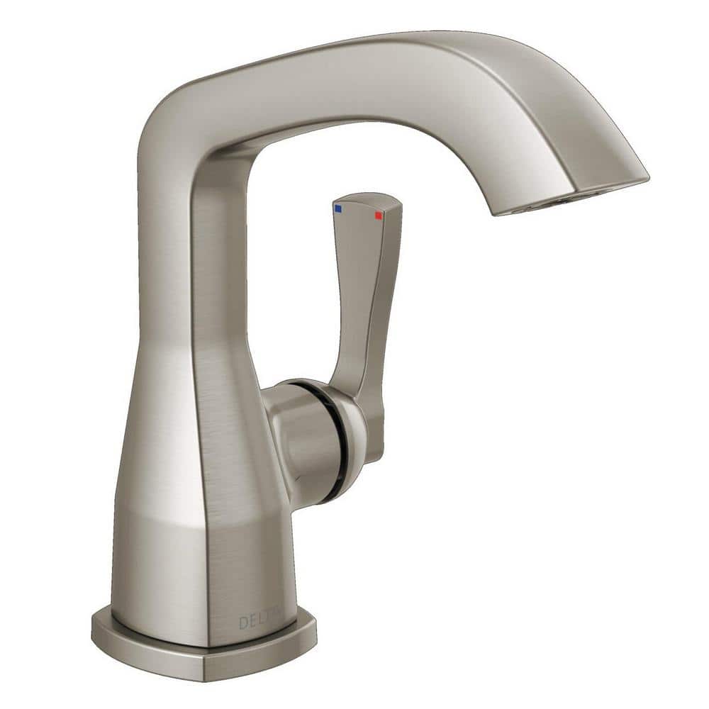 Delta Stryke Single Handle Single Hole Bathroom Faucet in Stainless ...