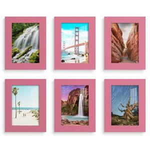 Wexford Home Modern 5 in. x 7 in. Hot Pink Picture Frame (Set of 4 ...