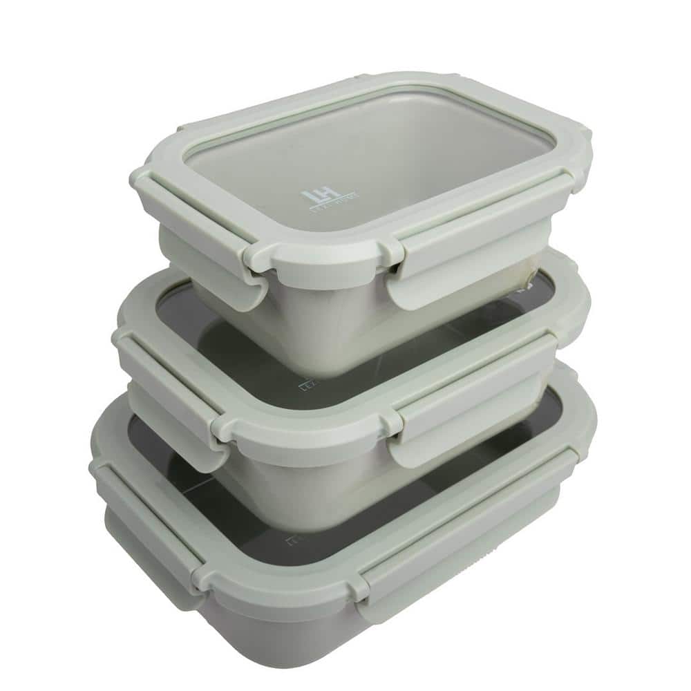 LEXI HOME Brixton 6-Piece Leakproof Porcelain Ceramic Food Storage ...