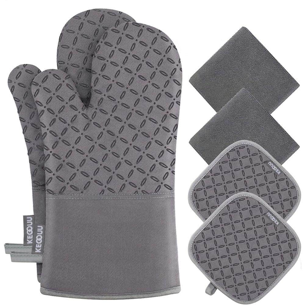 Afoxsos 6-piece Oven Mitts and Pot Holders with High Heat Resistant 500 ...