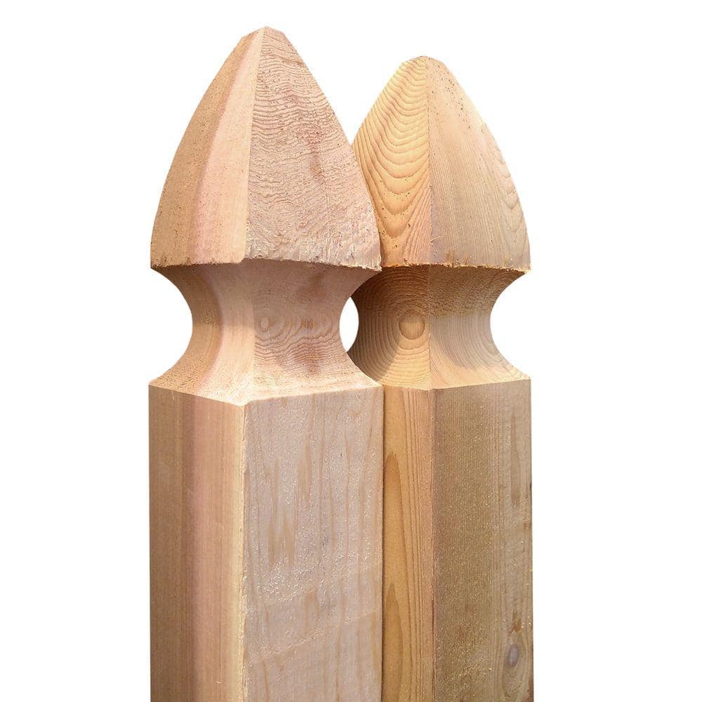 ProWood 4 in. x 4 in. x 5 ft. Western Red Cedar French Gothic Fence ...