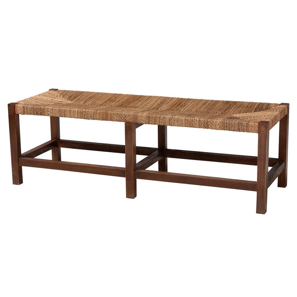 bali & pari Liza Natural Seagrass Bench 52 in. 246-13682-HD - The Home ...